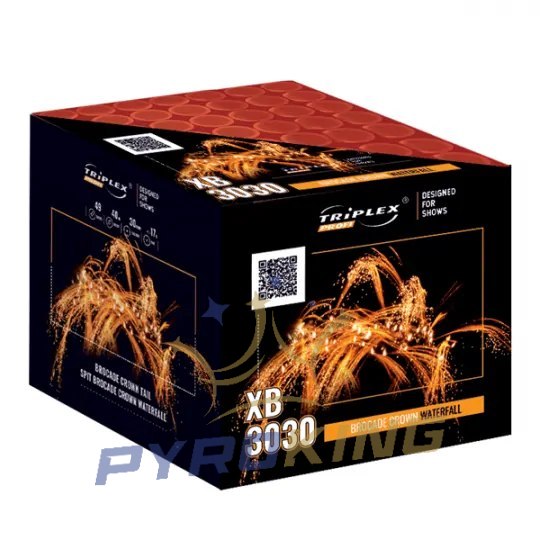 XB3030 BATERIA BROCADE CROWN WATERFALL 49s 30mm PROFI - Triplex - PyroKing